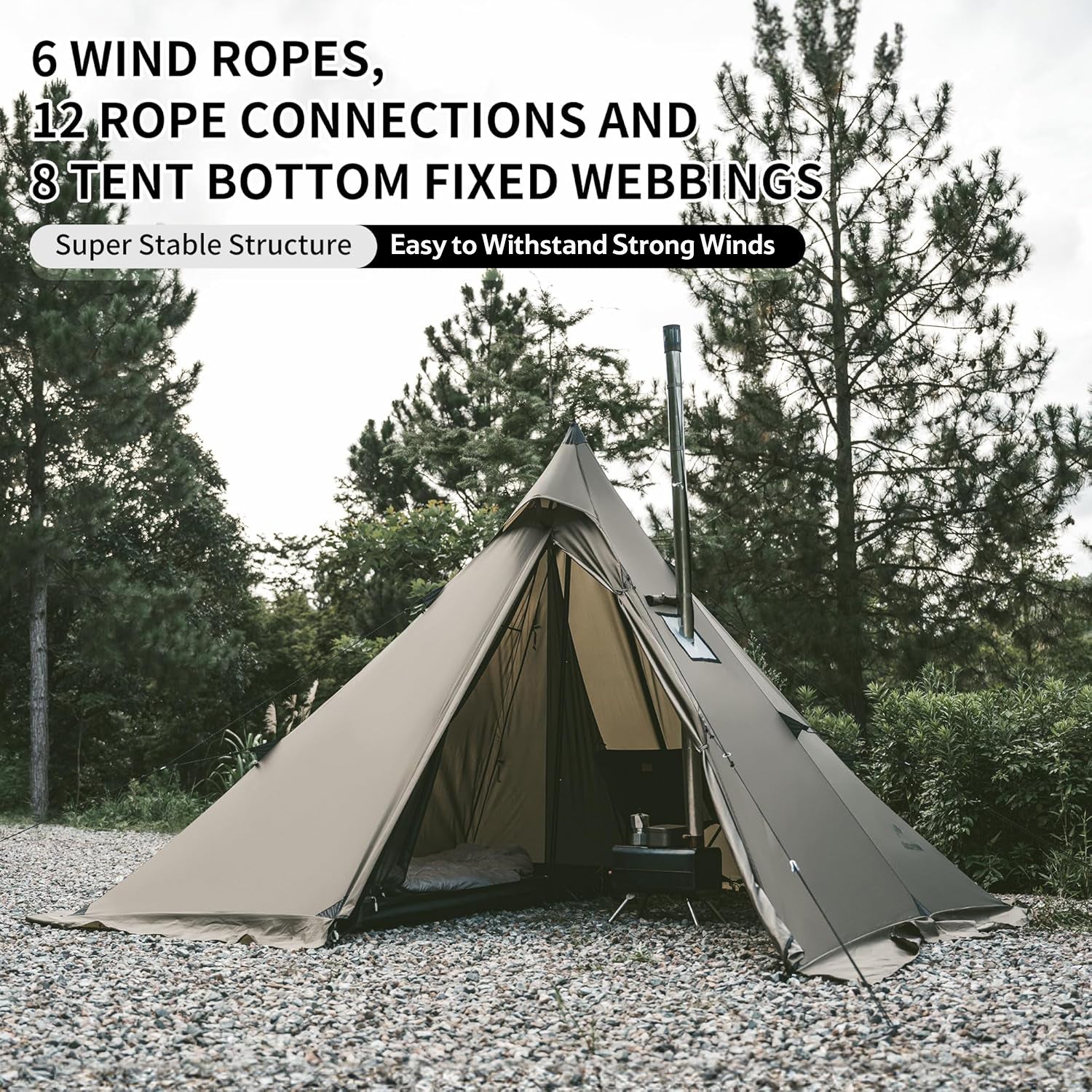 Ranch Fire 4-Person Pyramid Hot Tent | Naturehike